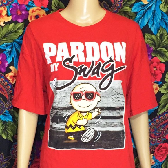 Peanuts | Shirts | Mens The Peanuts Charlie Brown Shirt Xl Red | Poshmark